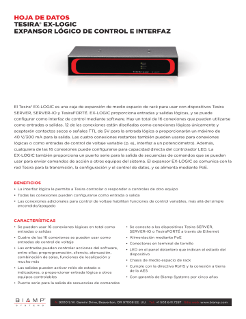 Biamp Tesira EX-LOGIC Ficha de datos | Manualzz