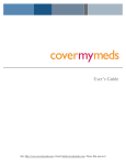 CoverMyMeds Prior Authorization Request User's Guide | Manualzz