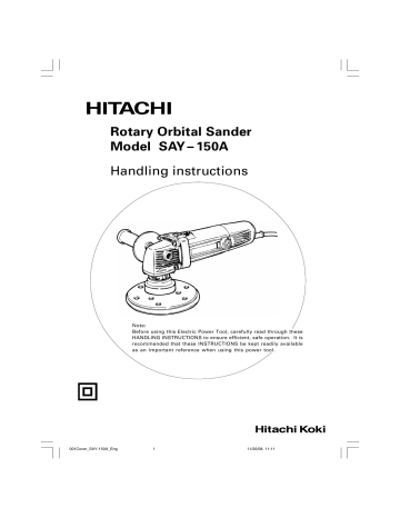 Hitachi SAY-150A Handling Instructions Manual | Manualzz