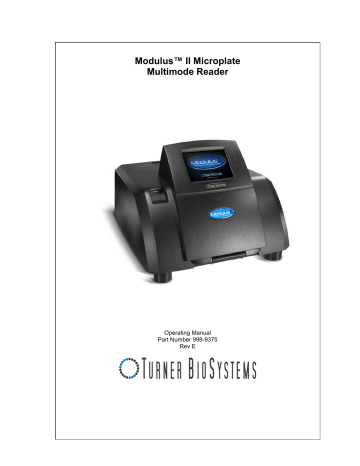 Modulus II Multimode Reader Operating Manual | Manualzz