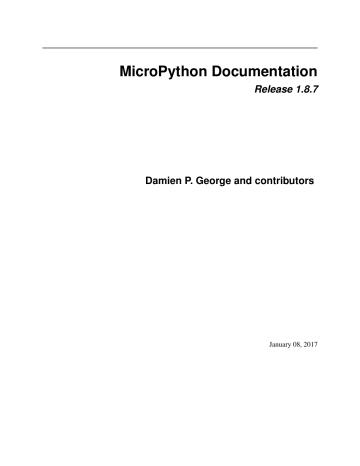 MicroPython pyboard Documentation | Manualzz