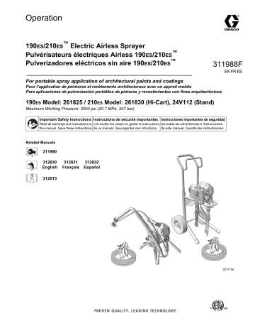 Graco Electric Airless Sprayer 190ES, 210ES User Manual | Manualzz
