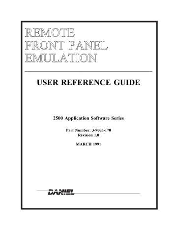 Daniel Remote Front Panel Emulation Guide | Manualzz