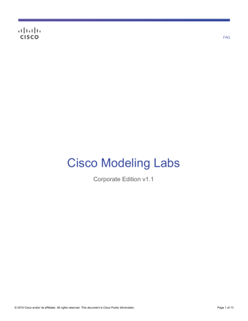 Cisco Modeling Labs Corporate Edition FAQ | Manualzz