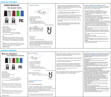 USER MANUAL for power bank | Manualzz