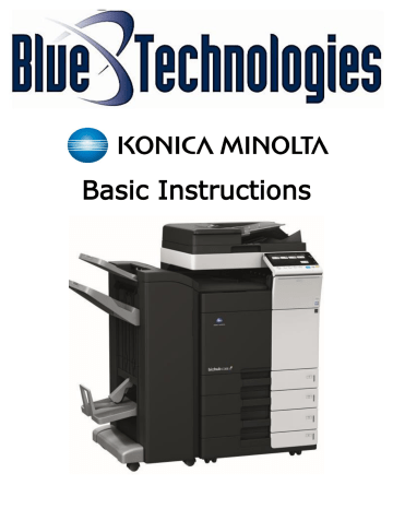 Konica Minolta Bizhub 8 Series Basic Instructions | Manualzz