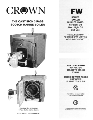 Crown Boiler FW Product Manual | Manualzz