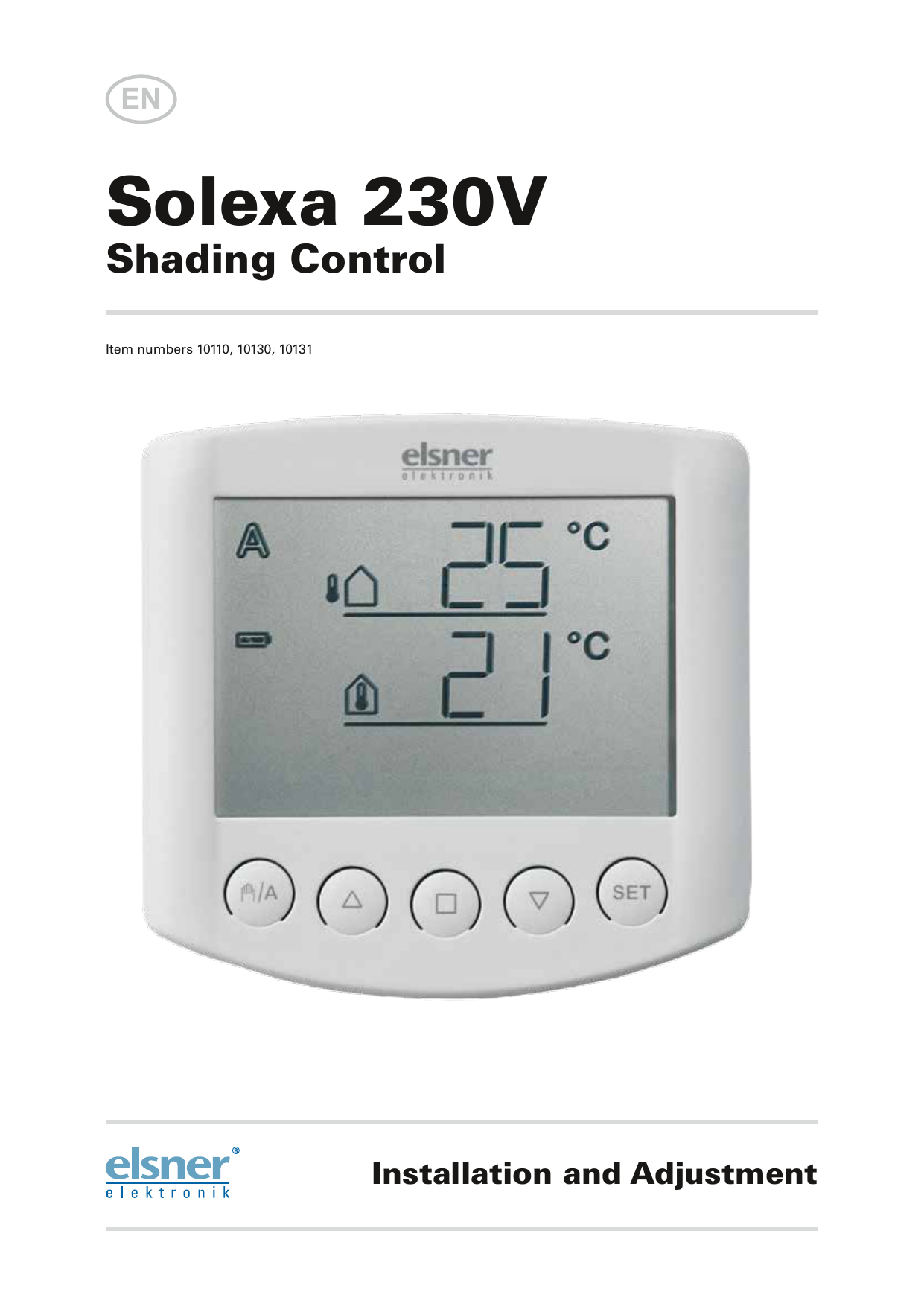 Elsner Solexa 230V Installation And Adjustment Manual | Manualzz