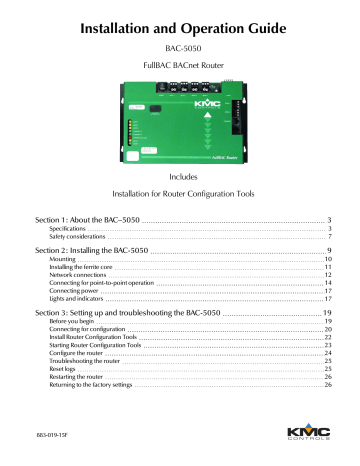KMC BAC-5050 Installation Guide | Manualzz