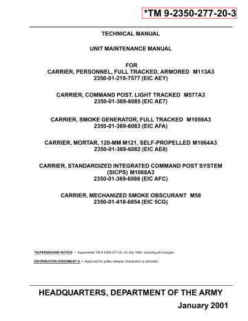 M113A3, M577A3, M1059A3, M1064A3, M1068A3 Technical Manual | Manualzz