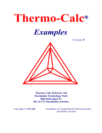 Thermo-Calc software R - User Guide | Manualzz