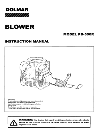 DOLMAR PB-500R Blower Instruction Manual | Manualzz