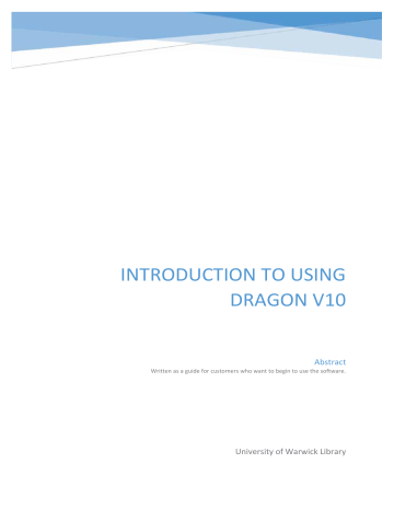 Dragon V10 User Guide | Manualzz