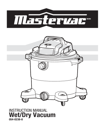 Mastervac 054-0238-8 Wet/Dry Vacuum Instruction Manual | Manualzz