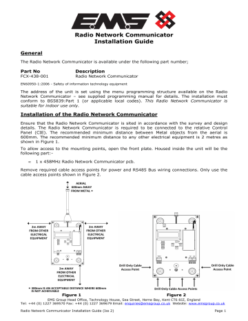 Radio Network Communicator FCX-438-001 Installation Guide | Manualzz
