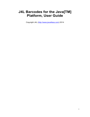 J4L Barcodes for the Java[TM] Platform, User Guide | Manualzz