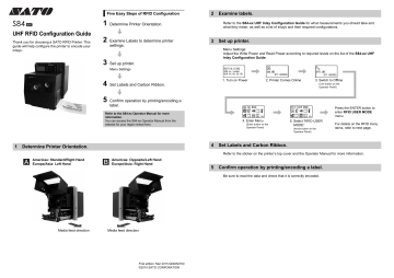 SATO S84-ex UHF RFID Configuration Guide | Manualzz