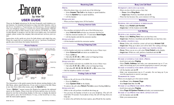 Inter-Tel Encore Telephone System User Guide | Manualzz