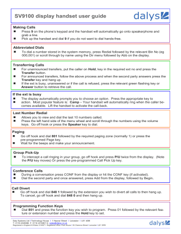 SV9100 display handset, SV9100 InMail User Guide | Manualzz