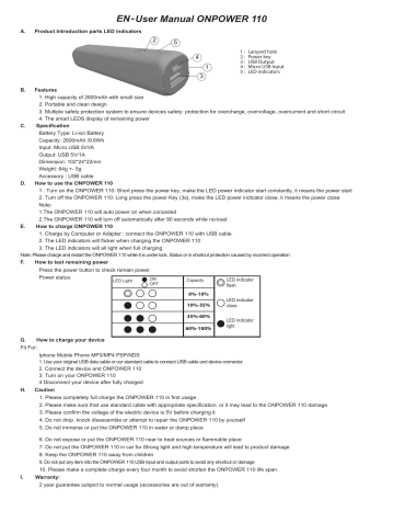 ONPOWER 110 User Manual | Manualzz