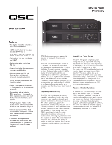 QSC DPM-100 Spec sheet | Manualzz