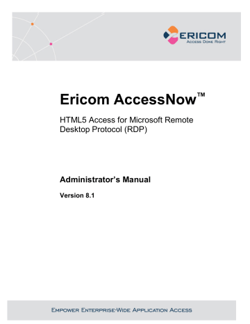 Ericom AccessNow Administrator’s Manual v.8.1 | Manualzz