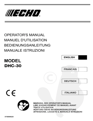 ECHO DHC-30 Electric Hedge Trimmer Operator's Manual | Manualzz