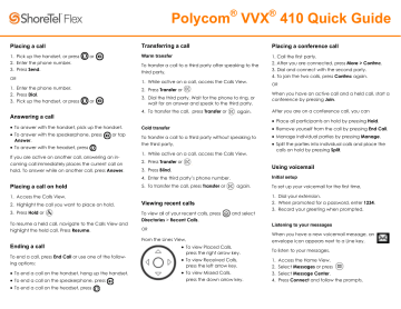 Polycom VVX 310 Quick Manual | Manualzz