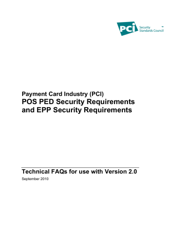 PCI POS PED, EPP Technical FAQs | Manualzz