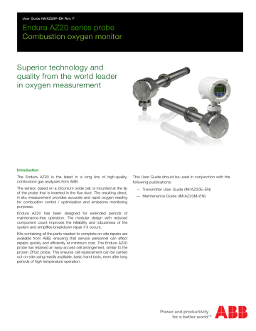 ABB Endura AZ20 Combustion Oxygen Monitor User Guide | Manualzz