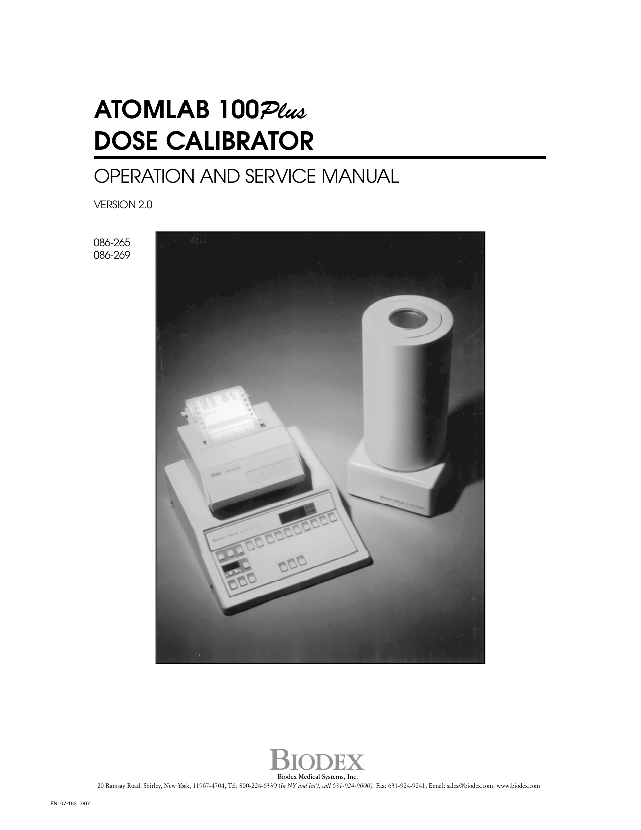 Biodex Atomlab 100 Plus Dose Calibrator Operation Manual | Manualzz