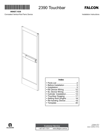 Falcon 2390 Installation instructions | Manualzz