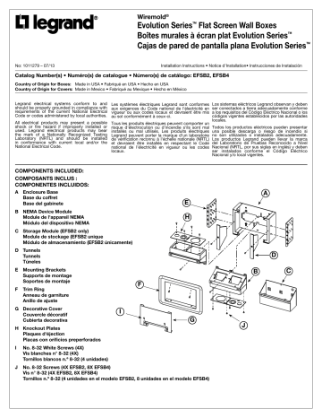 Legrand EFS Series Evolution Wall Box Guide d'installation | Manualzz