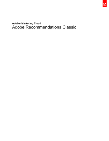 Adobe Recommendations Classic - User Manual | Manualzz