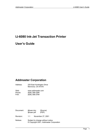 Addmaster IJ-6080 User's Guide | Manualzz