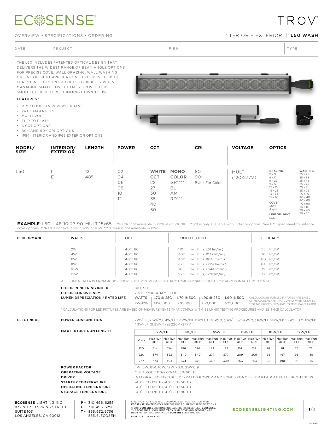 Ecosense Lighting L50 I 12 | Shelly Lighting