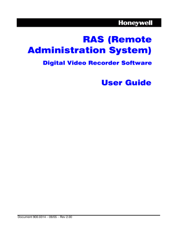 Honeywell Remote Administration System RAS User Guide | Manualzz