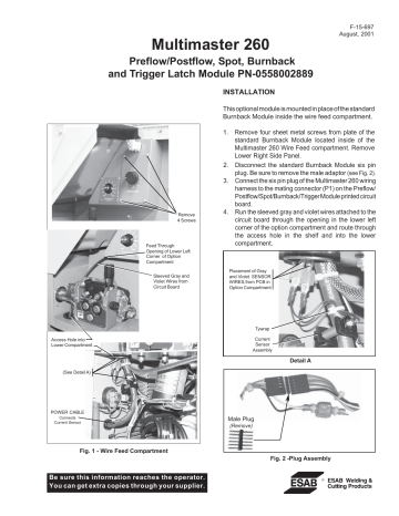 ESAB Multimaster 260 Preflow/Postflow, Spot, Burnback and Trigger Latch ...