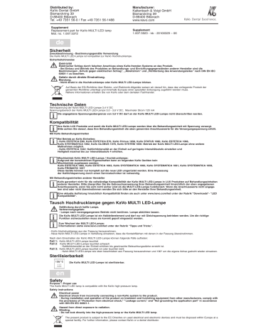 KaVo MULTI LED Instructions for Use | Manualzz