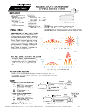 SensorSwitch SBOR Series Installation Instructions | Manualzz