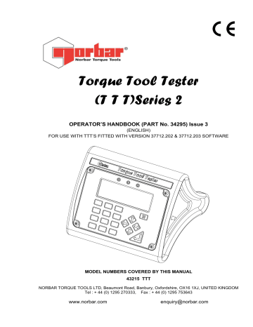Torque Tool Tester TTT Series 2 Operator's Handbook | Manualzz