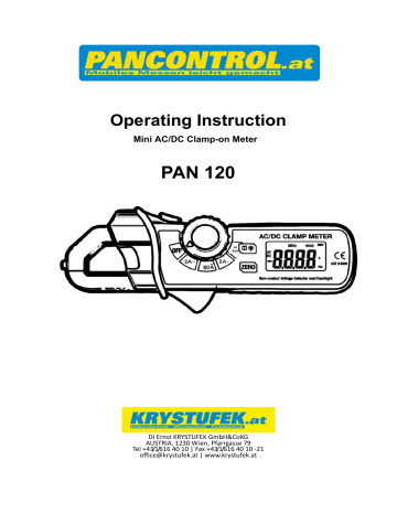 Clamp-on Meter PAN 120 Operating Instructions | Manualzz