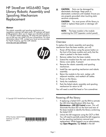 HP MSL6480 Tape Library Installation Guide | Manualzz