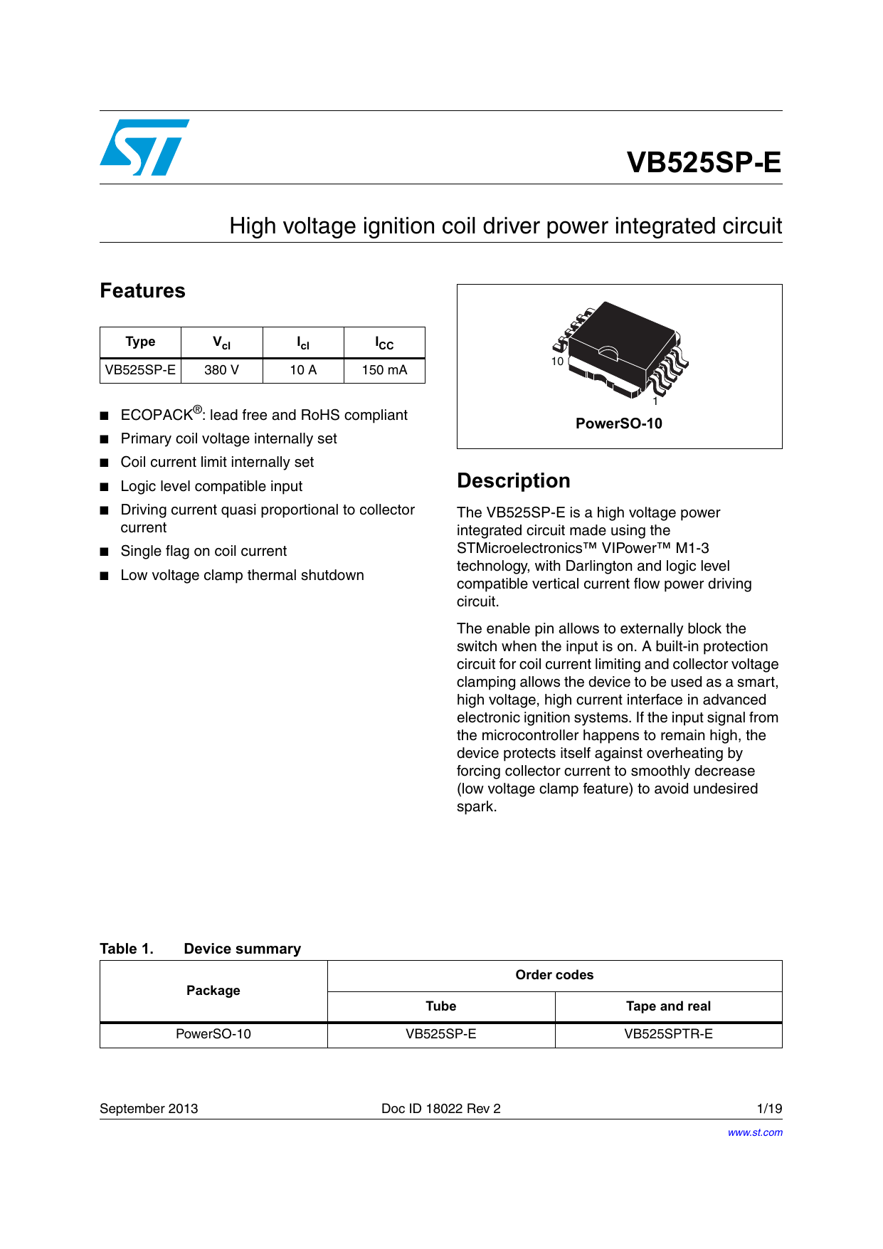 STMicroelectronics VB525SP-E Datasheet | Manualzz