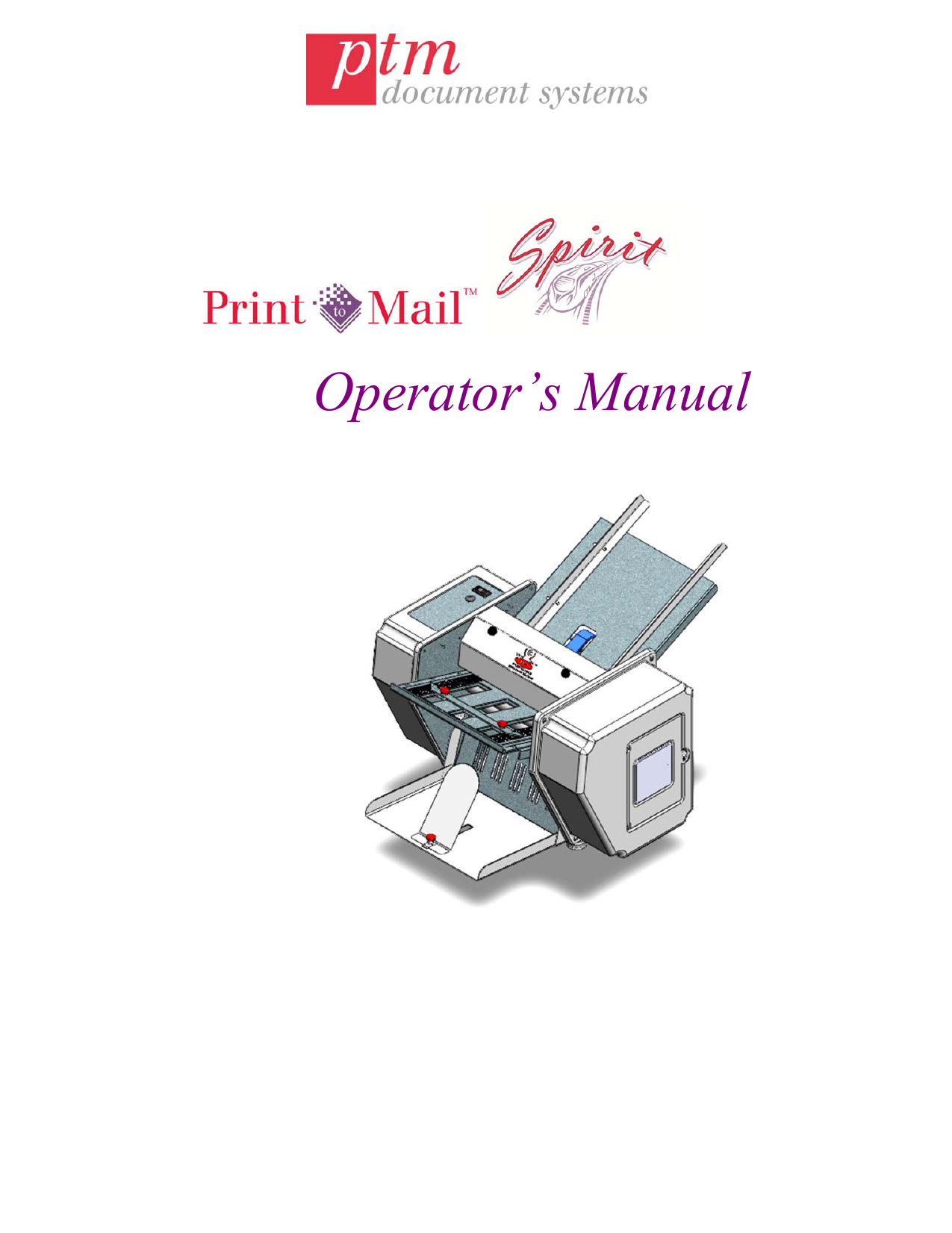 PTM Spirit Operator's Manual | Manualzz
