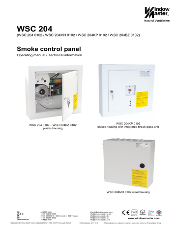 Window Master WSC 204 Operating Manual/Technical Information | Manualzz