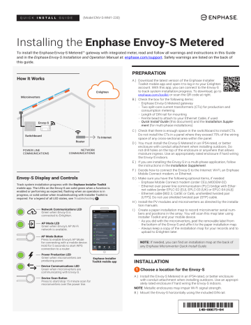 Enphase Envoy-S Metered gateway ENV-S-WM1-230 Quick Install Guide ...