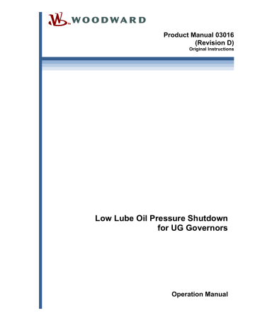 Woodward Low Lube Oil Pressure Shutdown Operation Manual | Manualzz