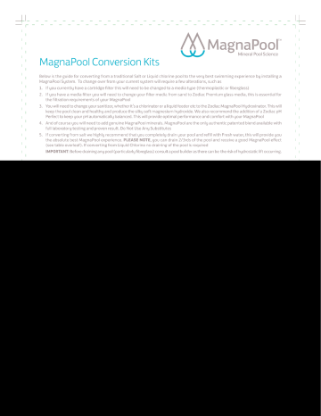 MagnaPool Pool Conversion Kits User Guide | Manualzz