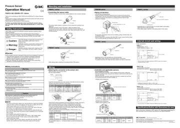 SMC PSE570/573/574 Pressure Sensor Quick Guide | Manualzz